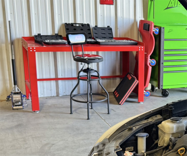 ATD-81075 ATD 81075 Adjustable Shop Stool with Backrest - tooldesk.com